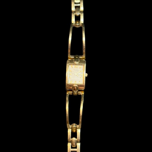 Fossil | Accessories | 34 Fossil F Gold Ladies Square Face Quartz Watch ...